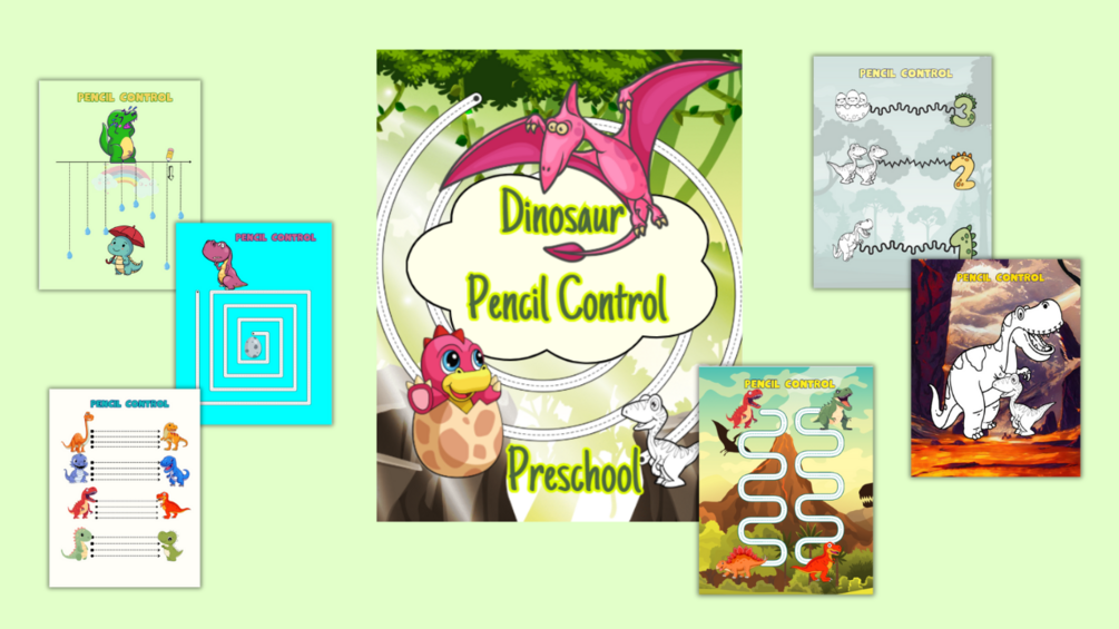 Dinosaur Pencil Control Workbook Ages 3-5 Fine motor skills workbook ...