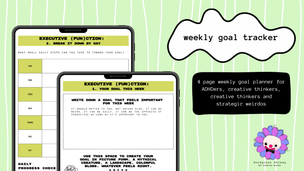 Executive (Fun)ction - A Weekly Goal Kit Planner for Creative ...