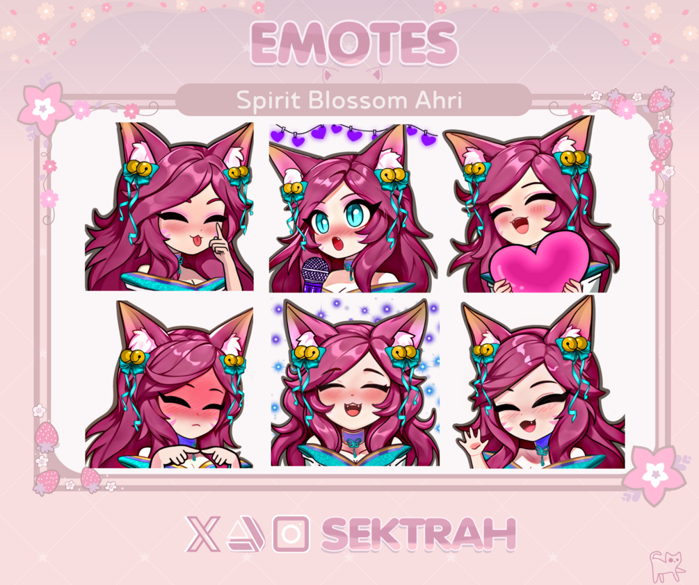 Spirit Blossom League of Legends Ahri Emote/Sticker Pack stream on ...