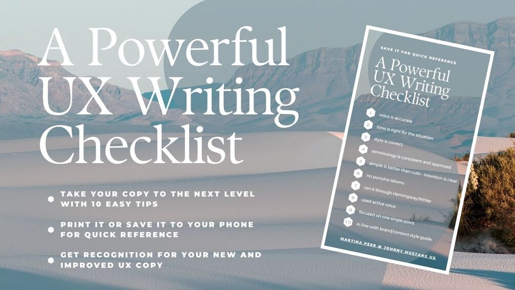 A Powerful UX Writing Checklist A Powerful UX Writing Checklist