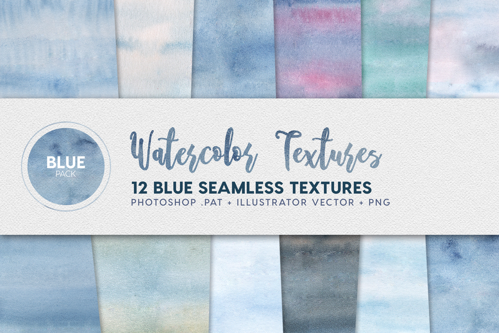 Watercolor Seamless Textures - Blue Pack