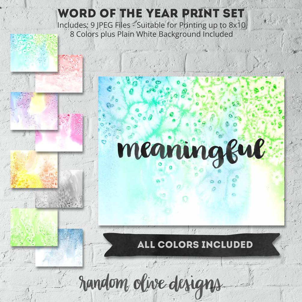 Word of the Year Print: Meaningful - MultiColor Bundle