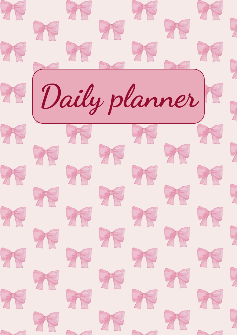 Pink Daily Planner for 30days - Soft & Girly Design 🎀