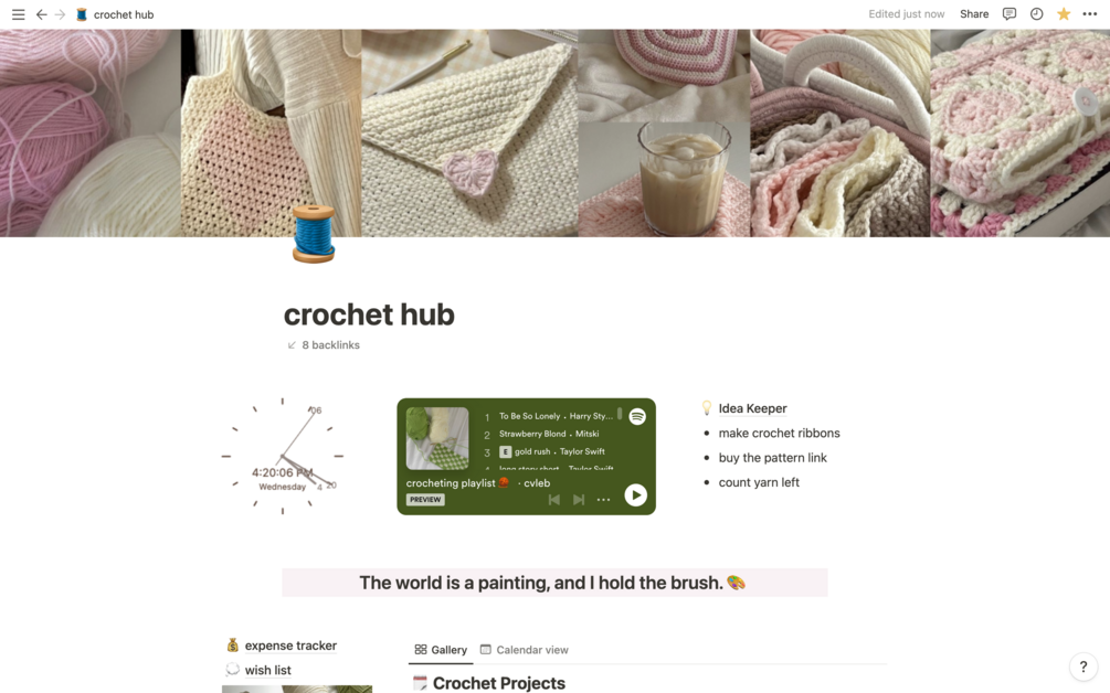 Crochet Companion: The Ultimate Crochet Notion Organizer and Planner ...