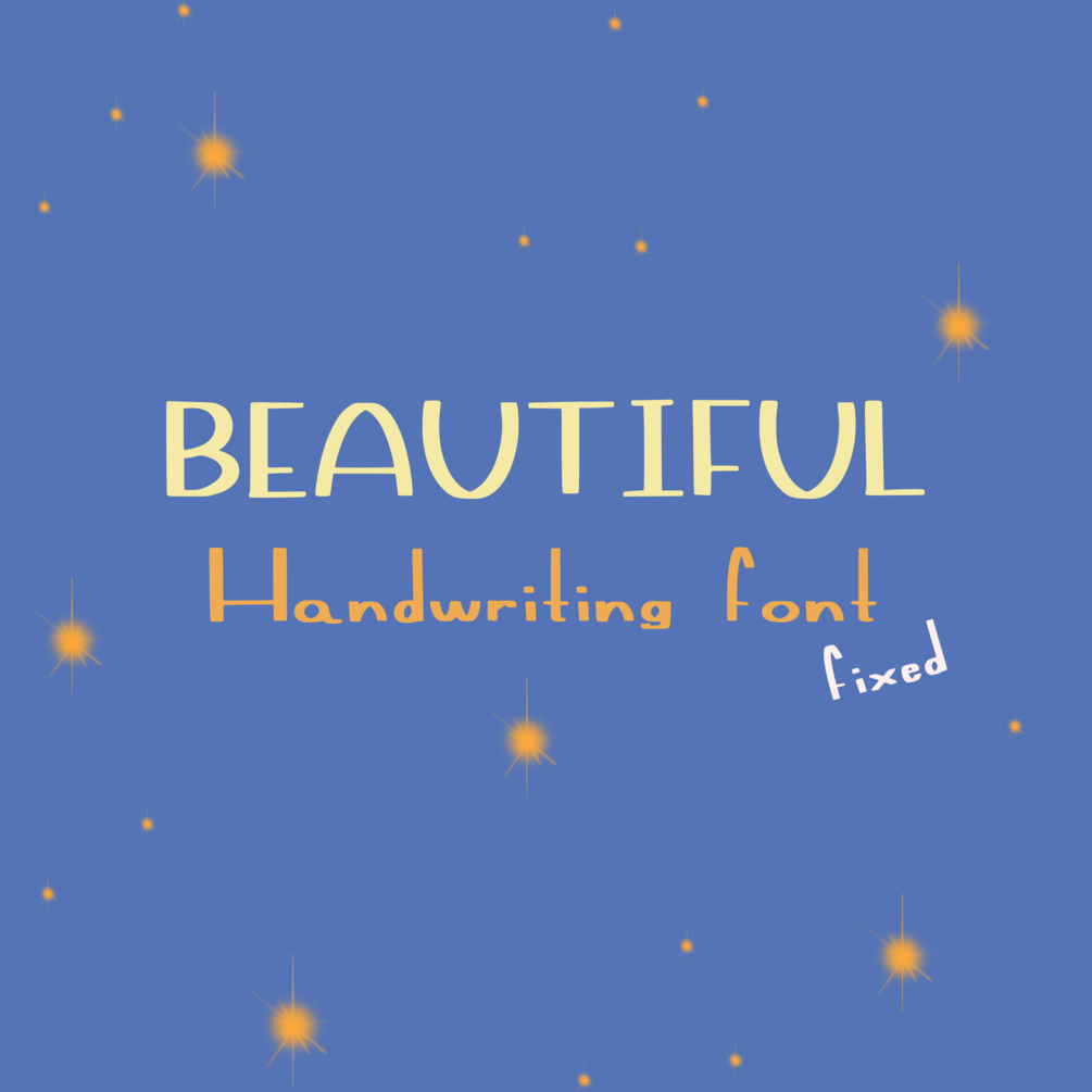 Beautiful Font Hand Drawn Royalty Free Version