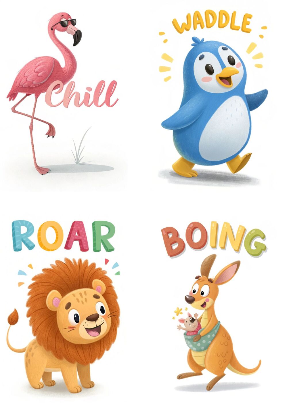 3D Cartoon Animal Sticker Pack