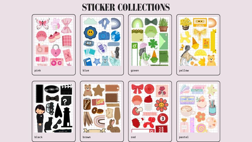 COLOR STICKER COLLECTION | AESTHETIC STICKERS