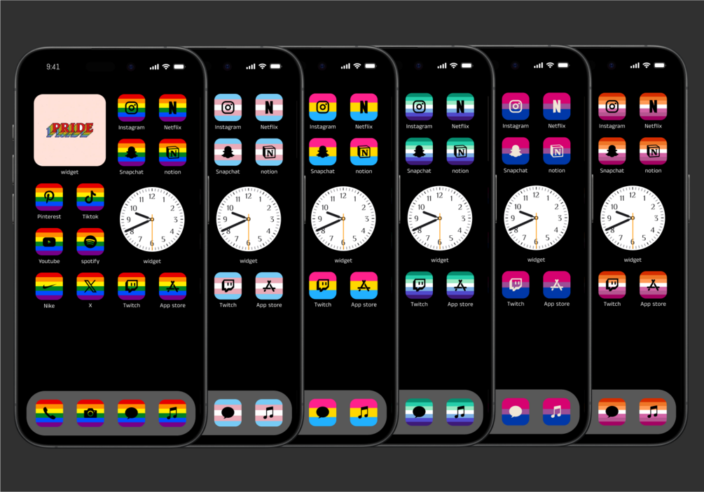 Pride flags iphone icon pack