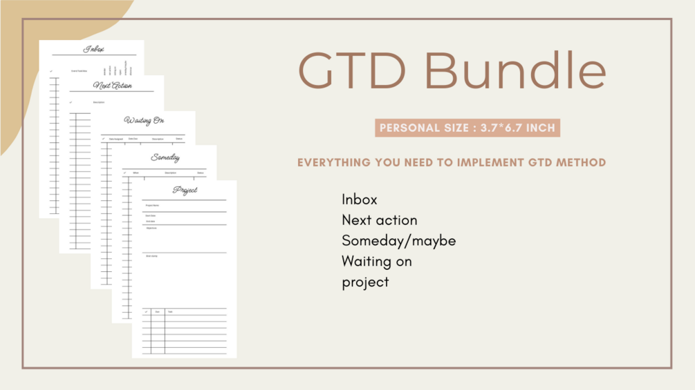 Personal Size GTD Bundle Printable Insert