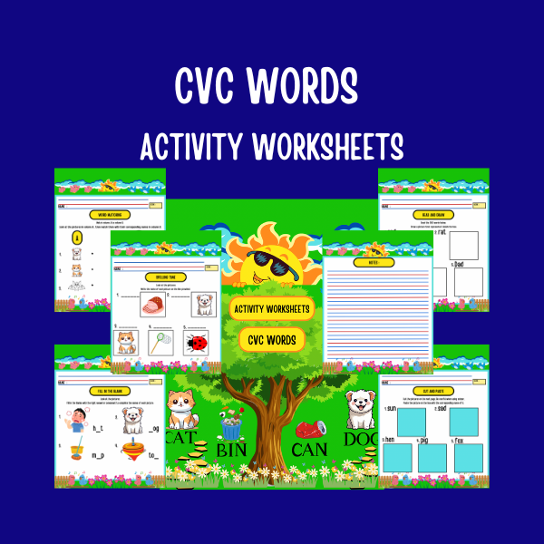 5 IN 1 BUNDLE WORDS ACTIVITY WORKSHEETS /cvc,cvcc,cvce,ccvcc ...
