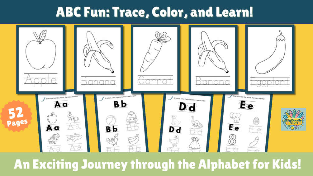 ABC Fun: Trace, Color, and Learn! Alphabet for Kids Age 3+