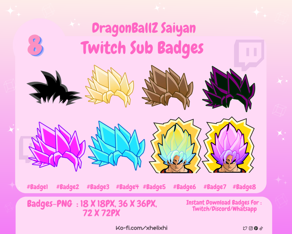 Twitch - Exclusive Dragonball Z Saiyan Sub Badge Pack for Twitch and ...