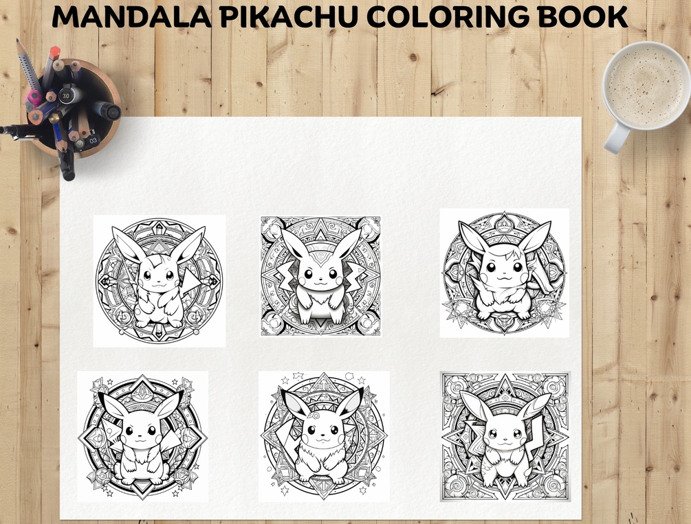 Pikachu Mandala Magic Coloring Book: A Whimsical Journey of 50 ...