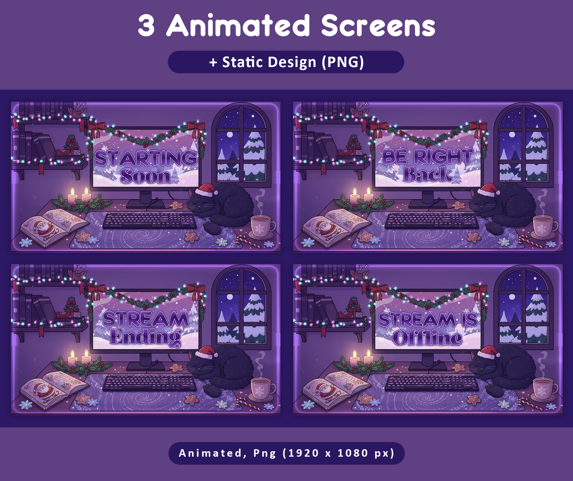 Christmas Snow Animated Stream Package: For Twitch Overlay, YouTube ...