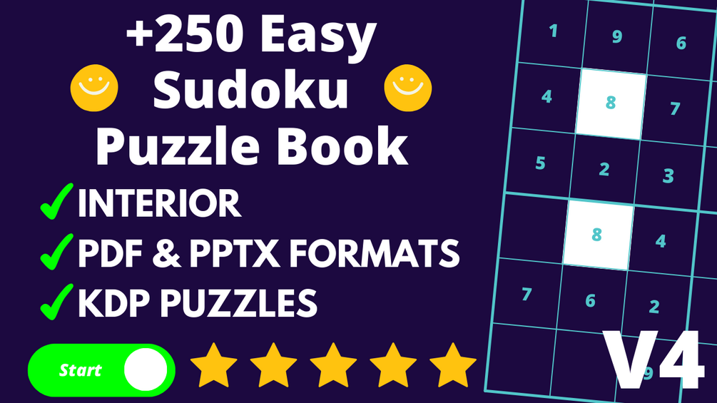+250 Easy Sudoku Puzzle Book Interior for KDP Book Publishing (PDF ...