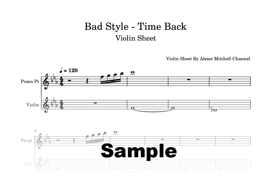Bad Style - Time Back Violin Sheet