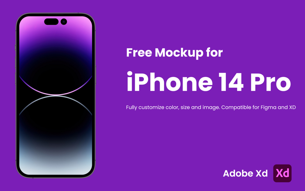 iPhone 14 Pro Mockup - Adobe XD and Figma Compatible 🔥