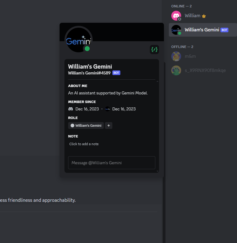 Gemini-Pro🤖🤖 IN 【Discord】