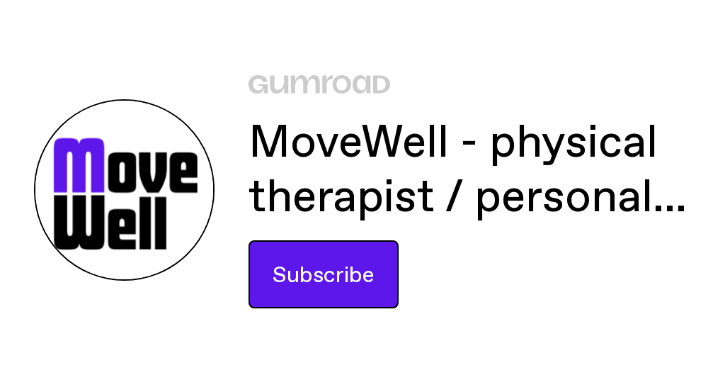 MoveWell - physical therapist / personal trainer
