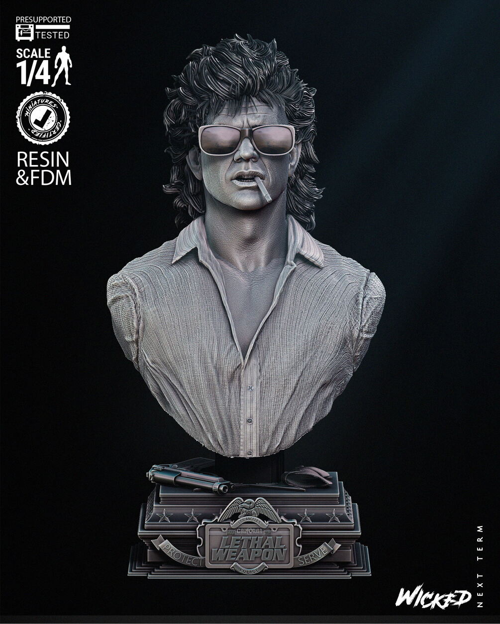Wicked Movies Riggs Bust Portrait: Tested and ready for 3D printing