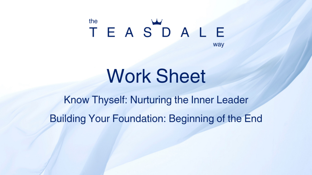 Worksheet Know Thyself BotE