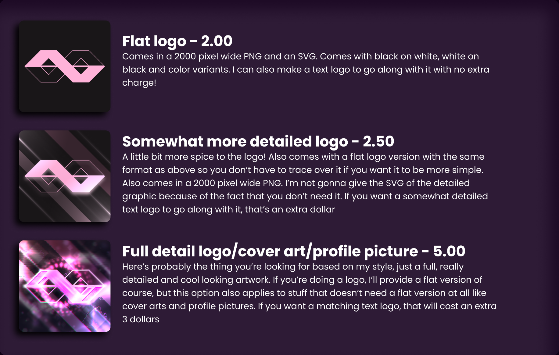 Custom Art, Logos, Profile Pictures and Other Graphic Design Stuff