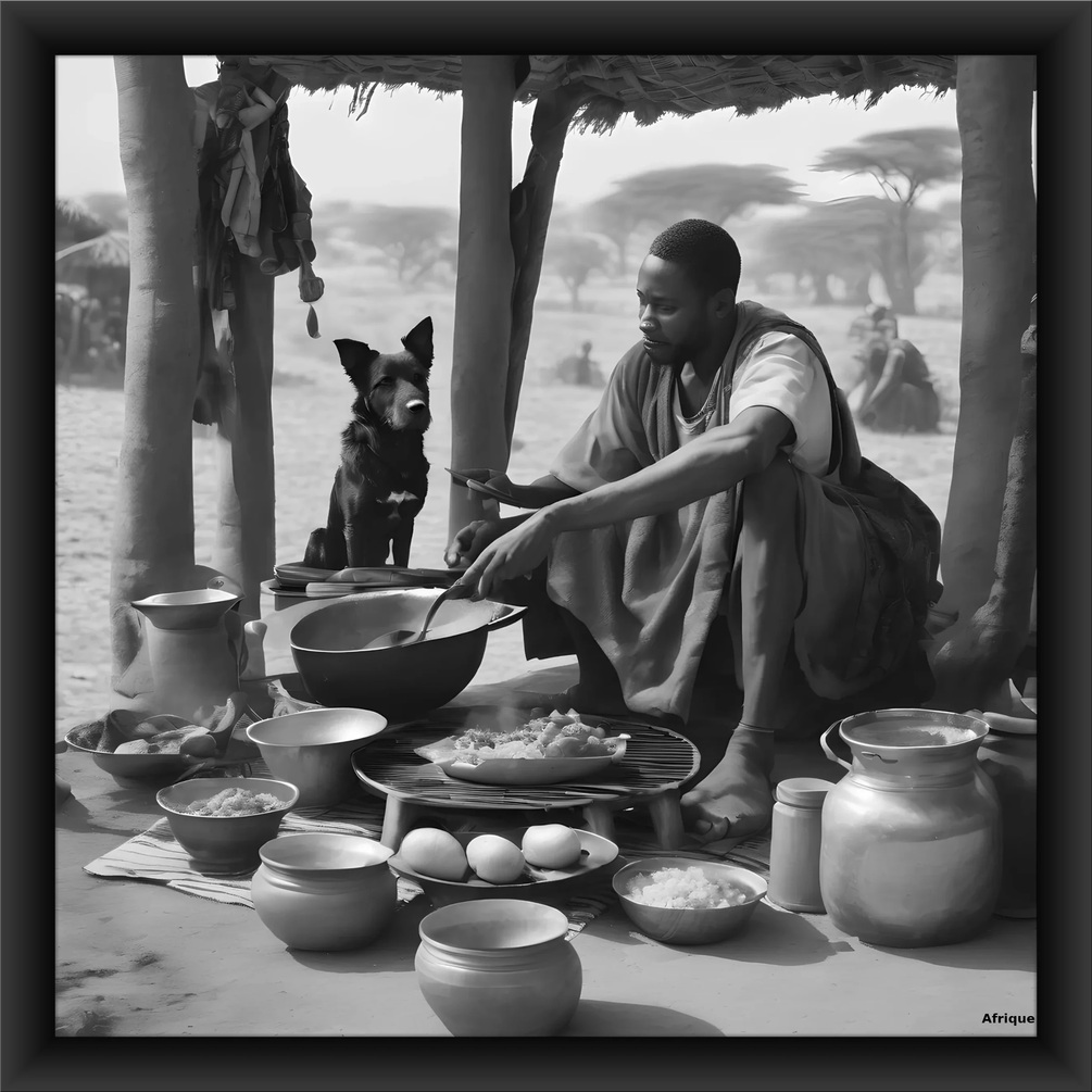 African Cooking and Relaxation Art Design