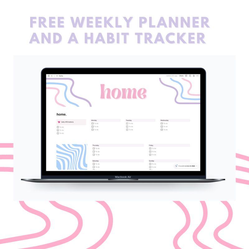 Notion Weekly Planner & Daily Habit Tracker