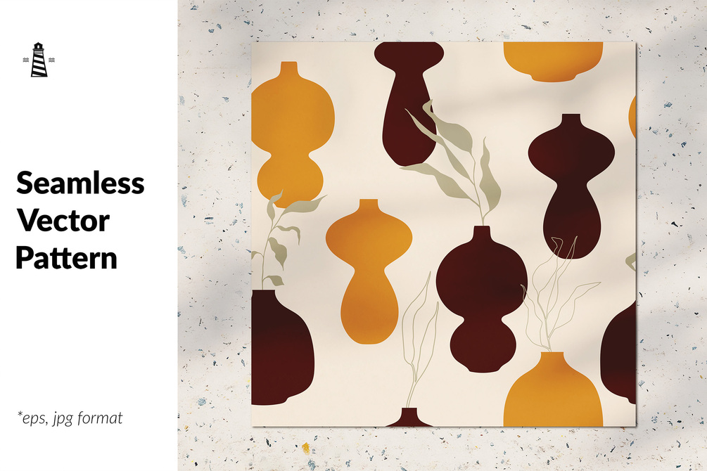 Abstract vases seamless pattern