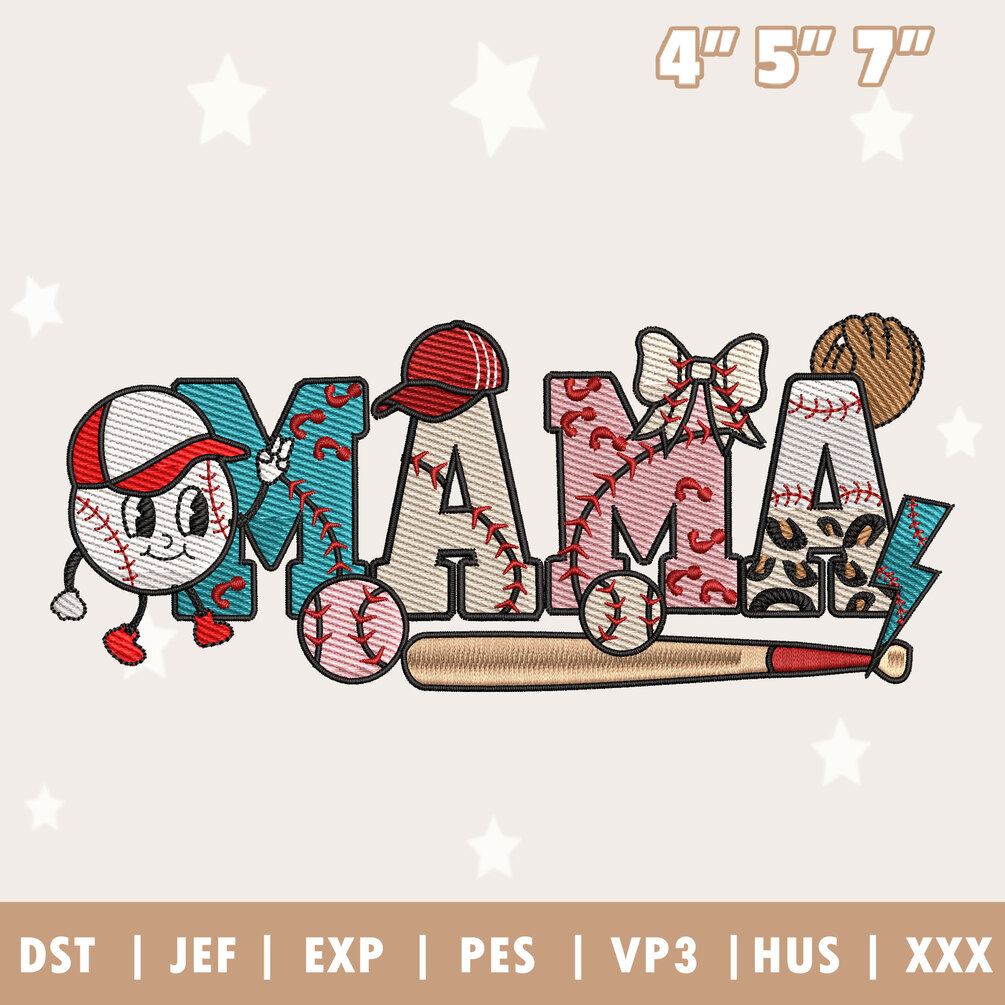 Sport Mama Embroidery Design