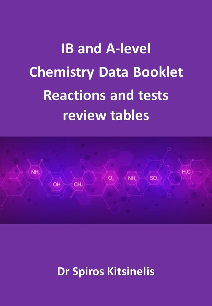 IB and A-level Chemistry Data Booklet - Reactions and tests review tables