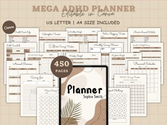 ADHD Digital Planner, GoodNotes Planner, Undated Digital Planner, ADHD ...