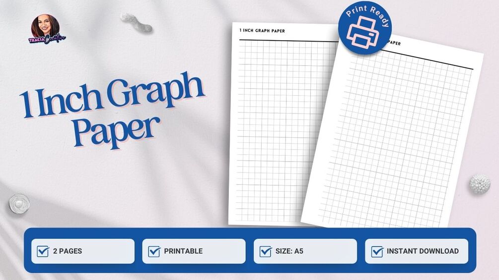 1 Inch Graph Paper - Digital Download, Printable PDF