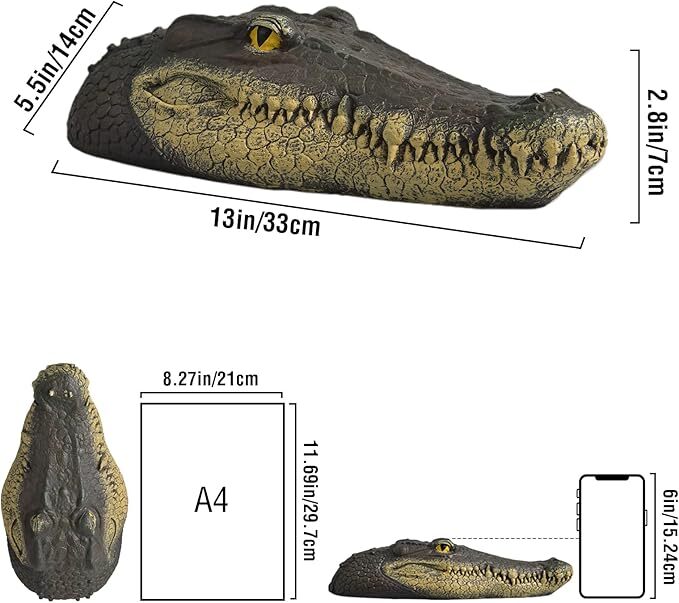 Pond Floating Alligator Head Decoy, Outdoor Pools Float Fake Gator Head ...