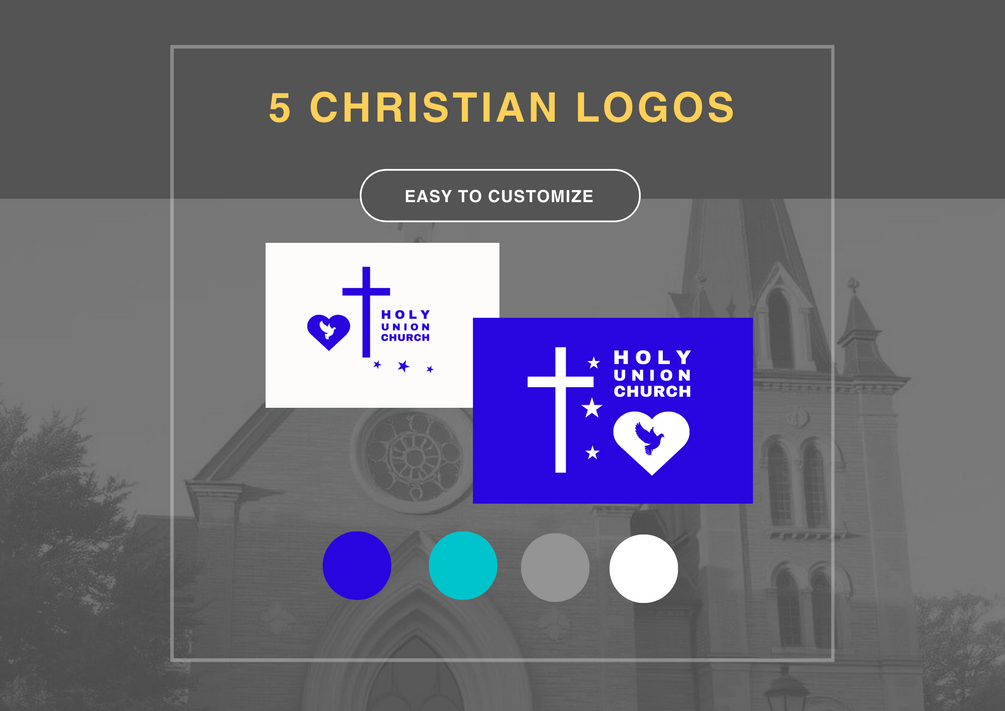 5, Christian Logos, Modern & Minimalist, Editable on Canva