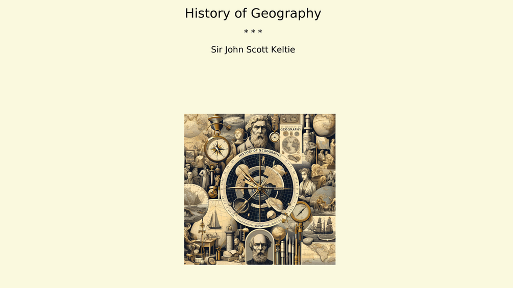 History of Geography
