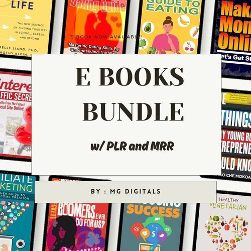 E-BOOKS BUNDLE | PLR & MRR | 100% PROFIT IS YOURS