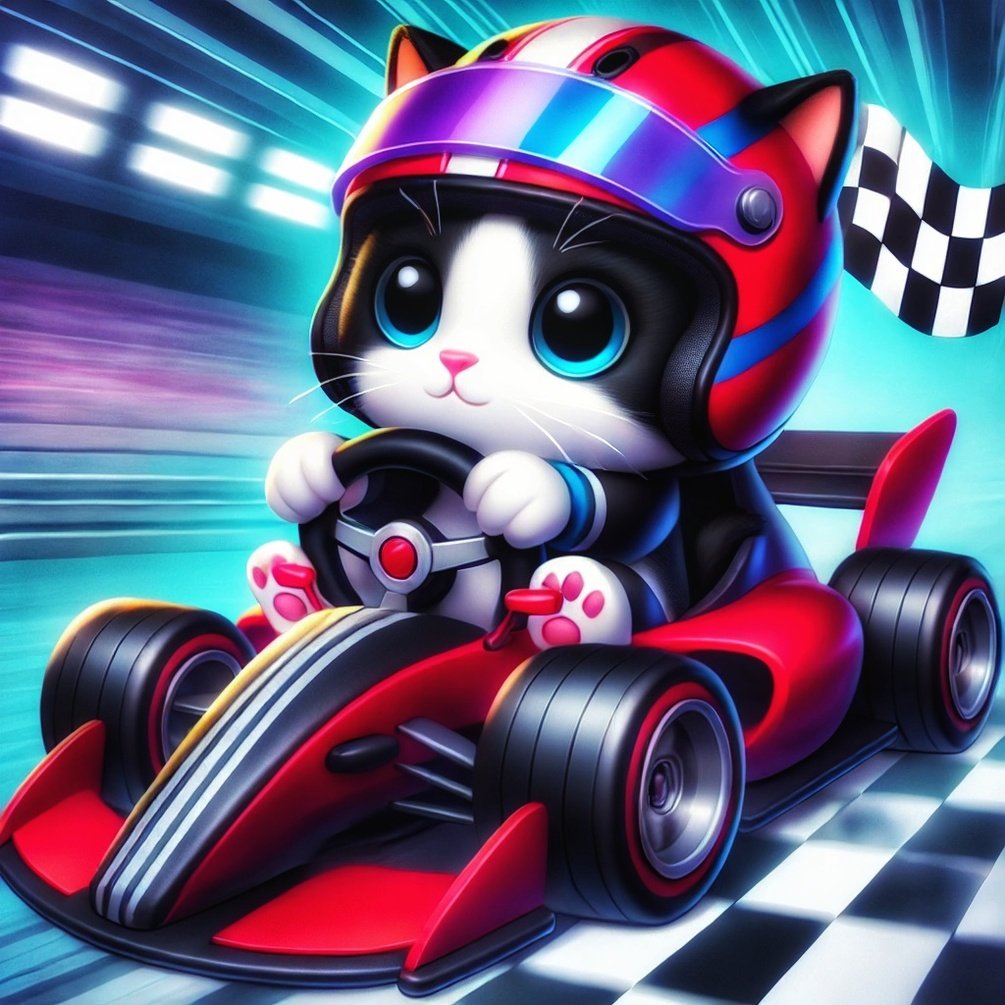 A cat racing