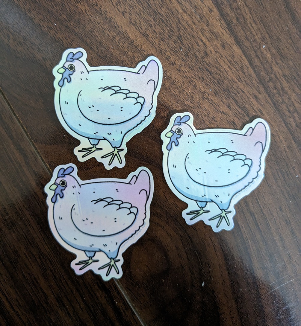 Holographic Chicken Stickers