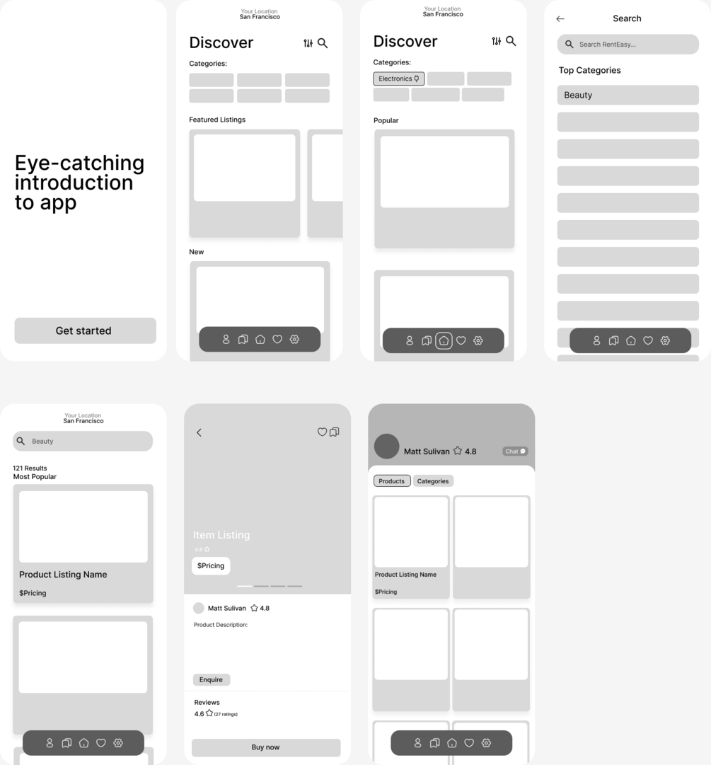 E-Commerce App Wireframe – Figma Template
