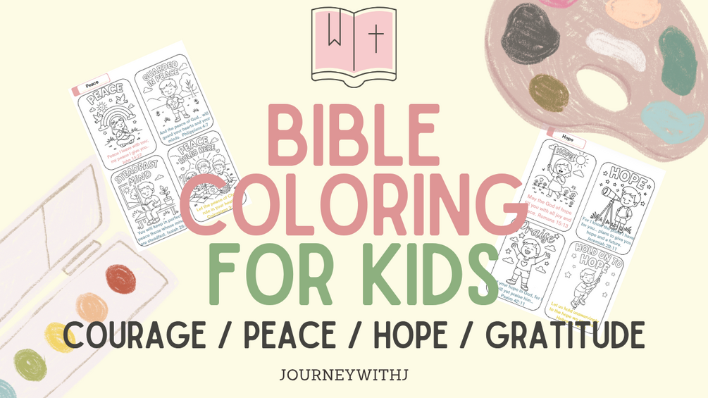 Bible Verse Coloring Cards for Kids – Gratitude, Courage, Peace, Hope ...