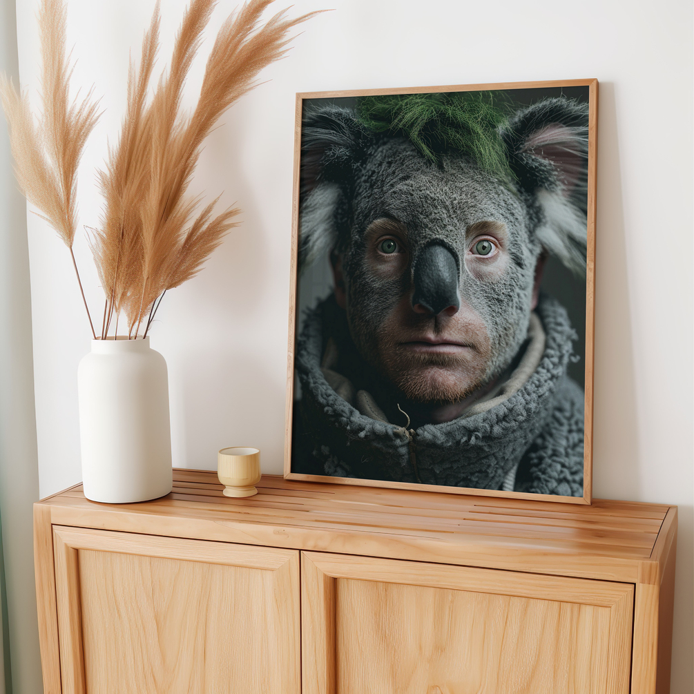 Man Koala | DIGITAL DOWNLOAD | human-animal fusion | neomorph wall art ...
