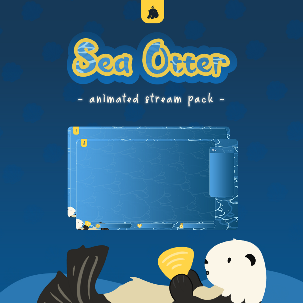Sea Otter Animated Stream Overlay Pack | Animated Stream Overlay Pack ...