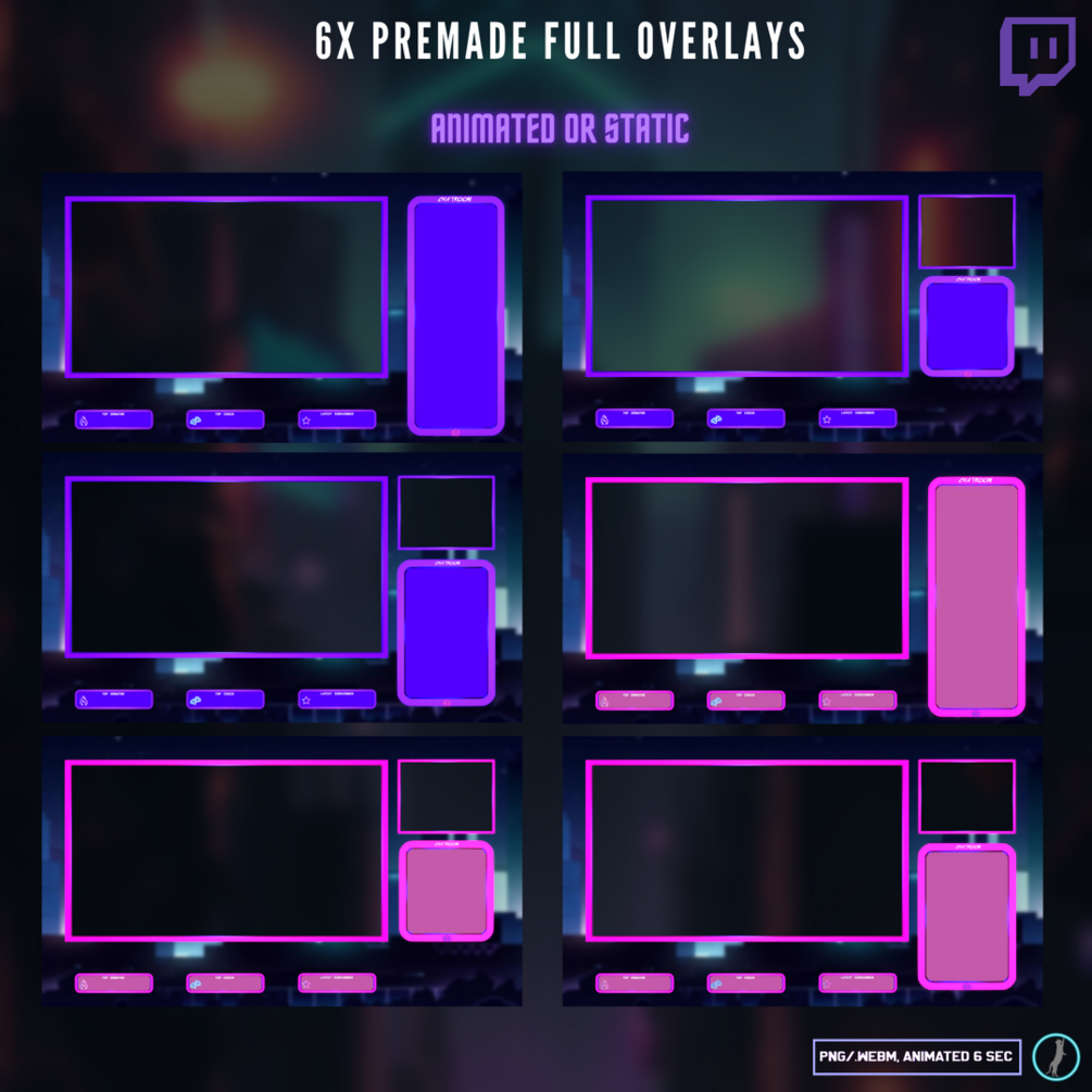 6X premade full overlay - neon