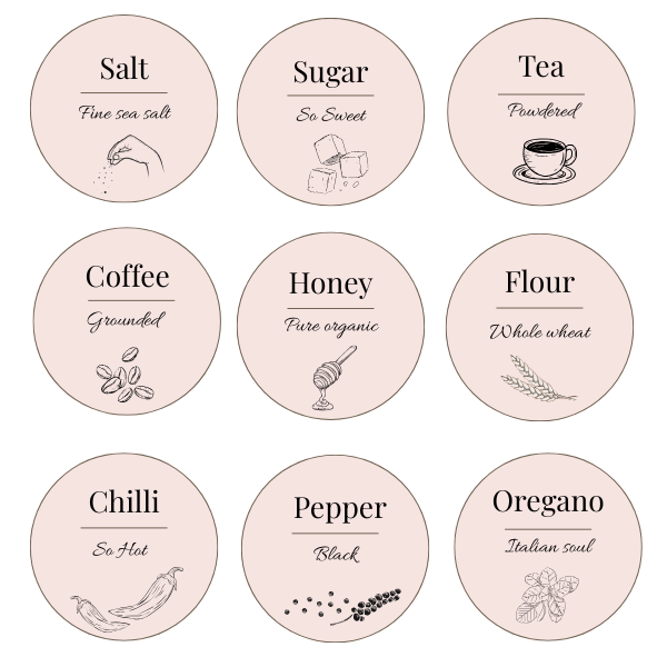 Peach Aesthetic Kitchen pantry labels/stickers