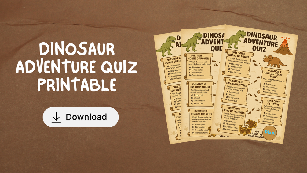 DINOSAUR ADVENTURE QUIZ PRINTABLE