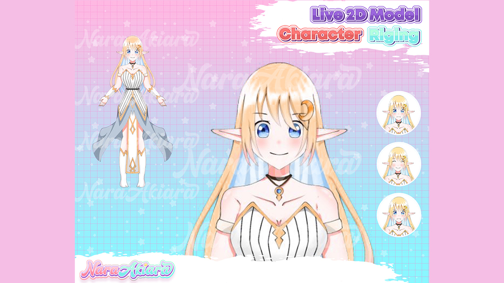 Vtuber Model and Rigging Anime Elf Girl Premade, Live2d ready to use ...
