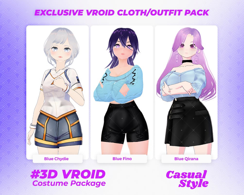 VRoid Girl Casual Collection for Virtual Creatives - VRoid Clothing ...