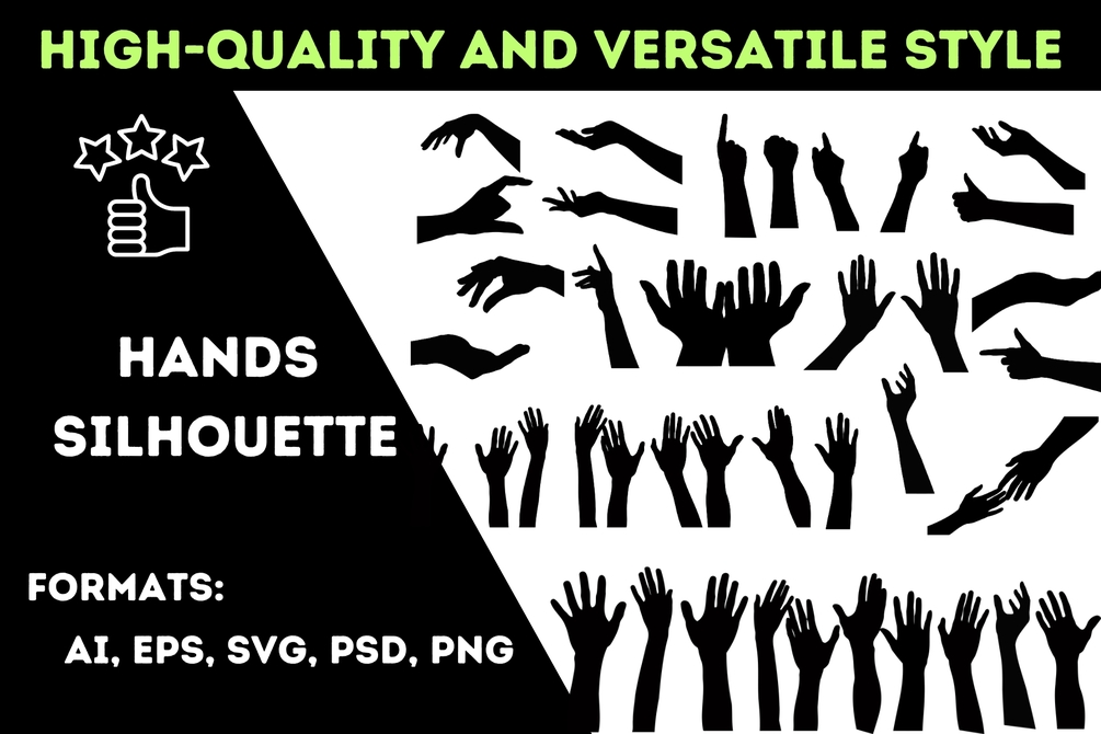 Hands Silhouettes Vector Set