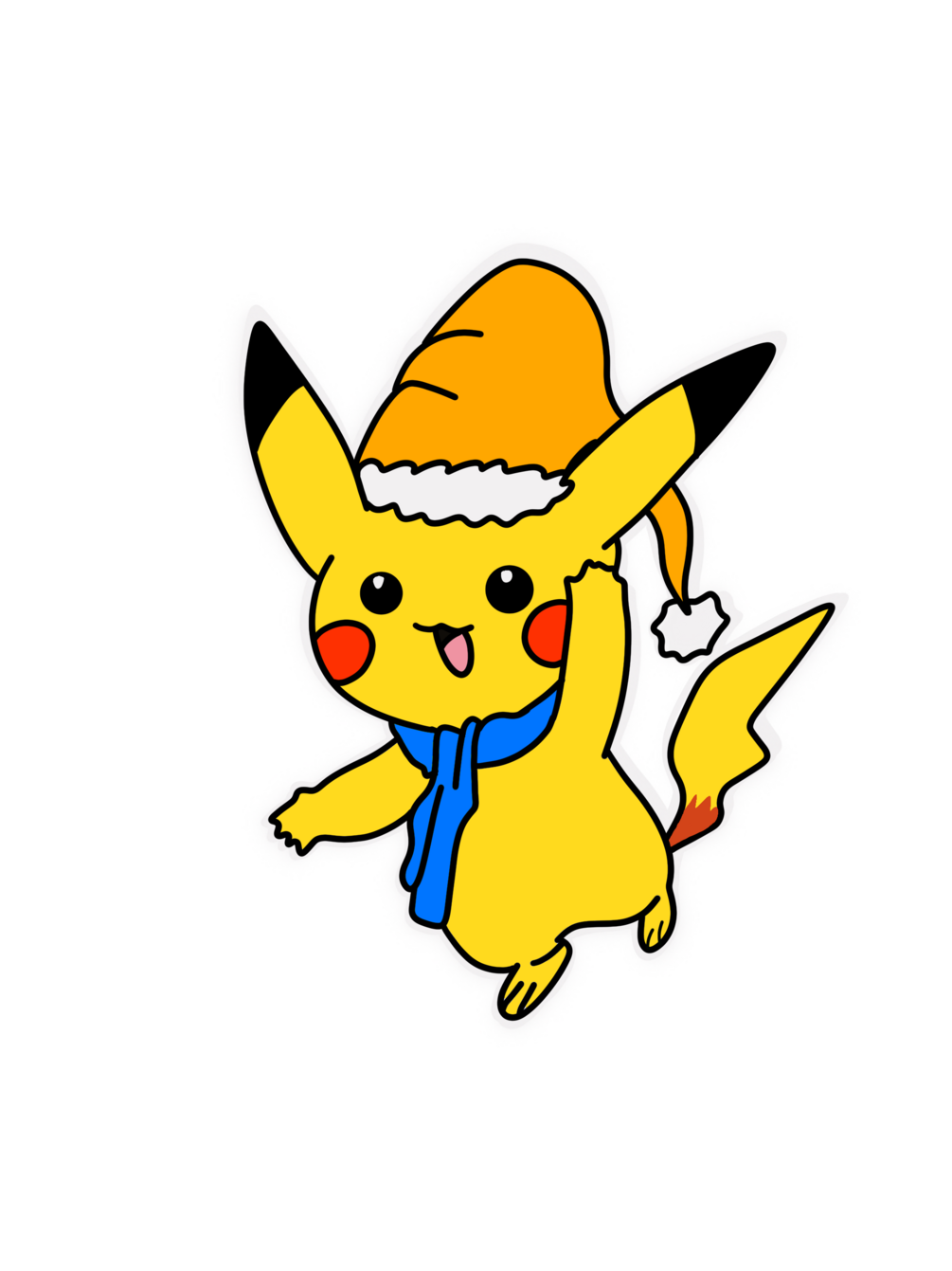 Pikachu - Blue Scarf Sticker 5.5" x 5.5''